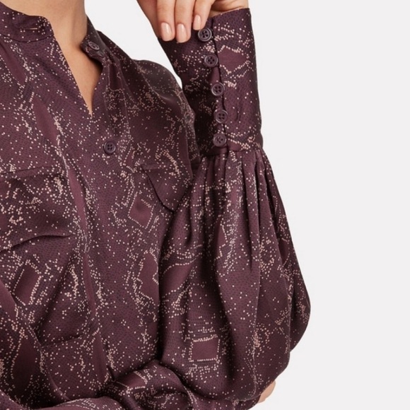 Equipment | Tops | Equipment Nwt Helaine Python Print Eggplant Plum ...